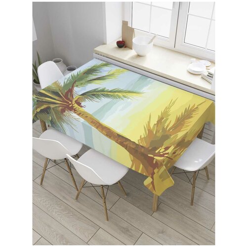 Скатерть прямоугольная JoyArty на кухонный стол "Густая крона пальмы" из оксфорда, 120x145 см