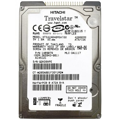 Жесткий диск Hitachi 0A26504 40Gb 4200 IDE 2,5" HDD