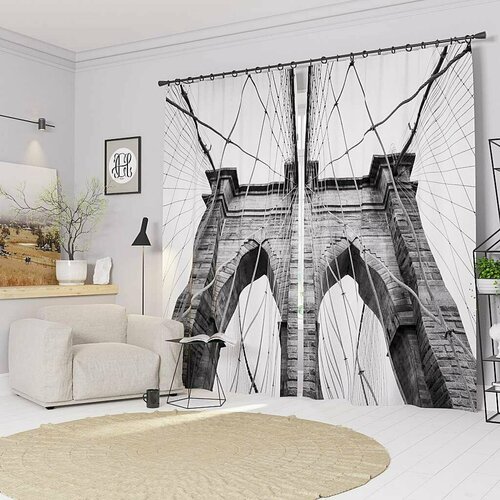 Фотошторы Бруклинский мост Ш150xВ180 см. 2шт. Блэкаут на тесьме