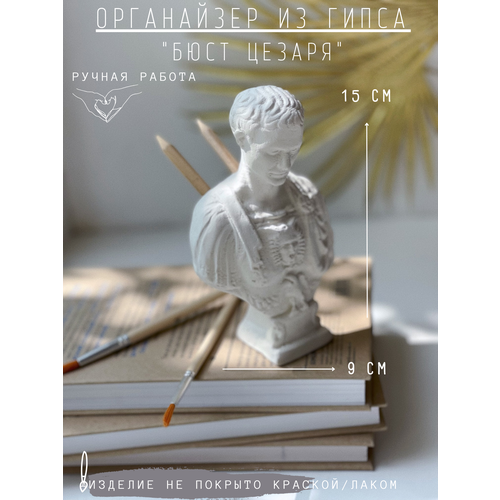 Статуэтка Бюст Цезаря гипс, 15 см, органайзер, карандашница
