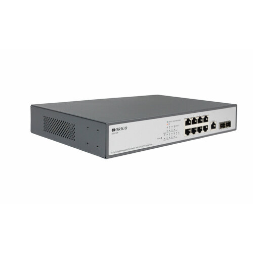 Управляемый L2 PoE-коммутатор ORIGO OS3110P/135W, 8x1000Base-T PoE+, 2x1000Base-X SFP, PoE-бюджет 135 Вт