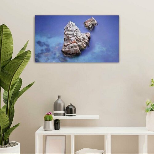 Картина на холсте 60x110 LinxOne "MacOS Big Sur rocks Apple" интерьерная для дома / на стену / на кухню / с подрамником