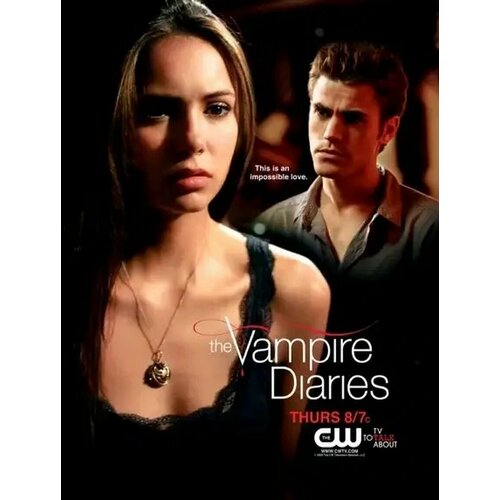 Плакат, постер The Vampire Diaries, сериал. Дневники вампира на холсте, размер 21х30см