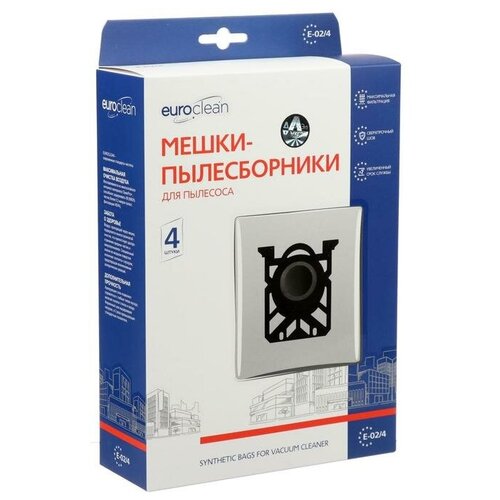Euroclean Синтетические пылесборники E-02/4, белый, 4 шт.