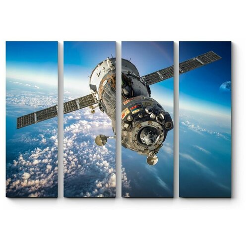 Модульная картина Научно-орбитальная станция "Союз" 80x60