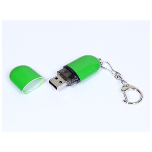 Каплевидная пластиковая флешка для нанесения логотипа (8 Гб / GB USB 2.0 Зеленый/Green 015 VF-403)
