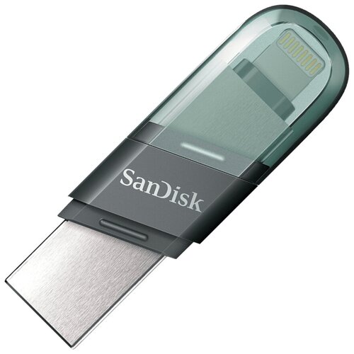 USB флешки SANDISK Флеш Диск Sandisk 32Gb iXpand Flip SDIX90N-032G-GN6NN USB3.1 зеленый/серебристый