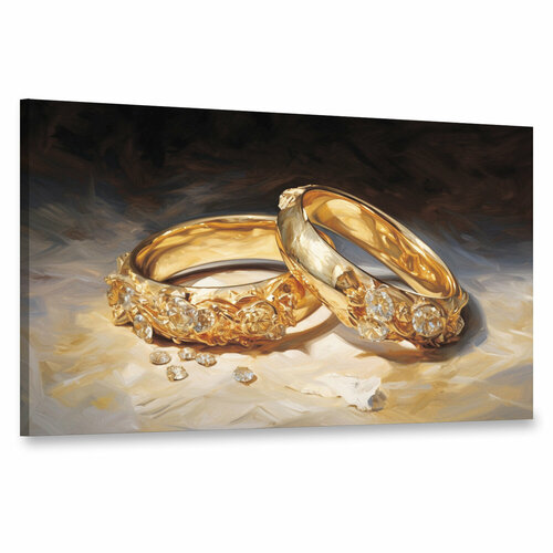 Интерьерная картина 100х60 "Обручальные кольца"