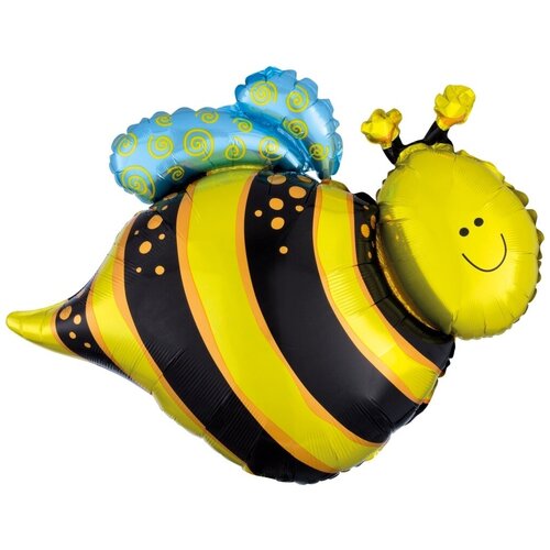 Шар с клапаном (14''/36 см) Мини-фигура, Веселая пчела, 1 шт.