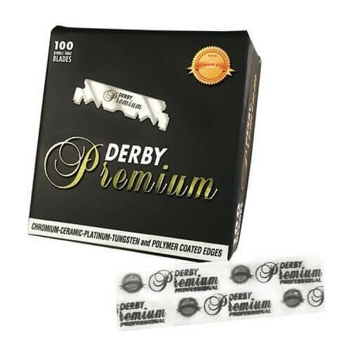 Односторонние лезвия Derby Лезвия Derby Premium односторонние 100 шт половинки.