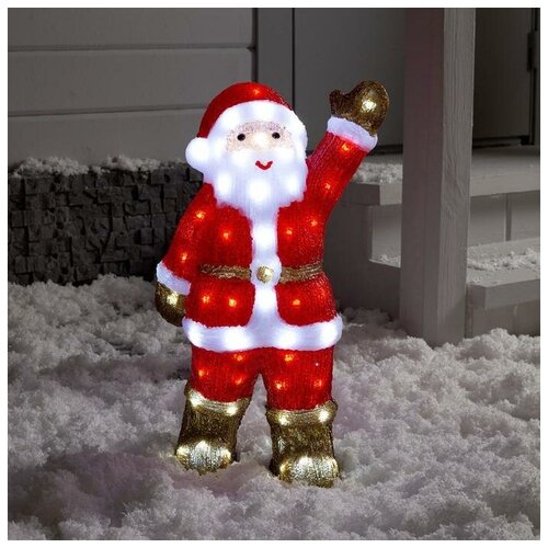 Luazon Lighting Светодиодная фигура «Приветливый Дед Мороз» 22 × 30 × 20 см, акрил, 40 LED, 220 В, свечение белое