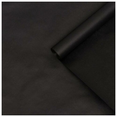 Бумага упаковочная крафт, двусторонняя, однотонная, в рулоне, "Черный", 0,7 х 10 м, плотность 70 г (1 шт.)