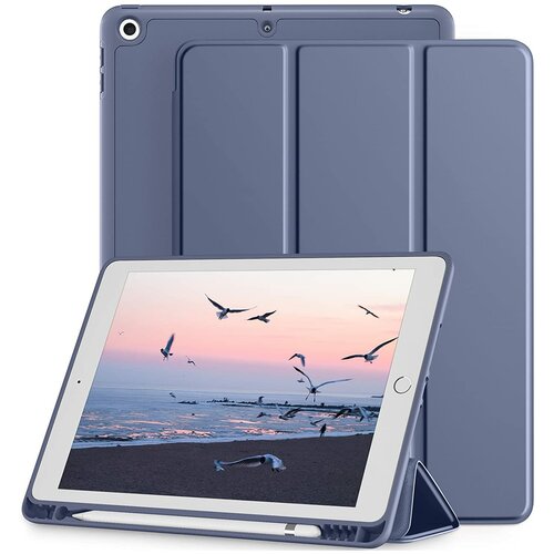 Чехол для планшета Apple iPad Air 3 10.5" (2019) с отделением для стилуса, серо-синий