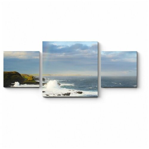 Модульная картина Морской пейзаж с радугой 170x73