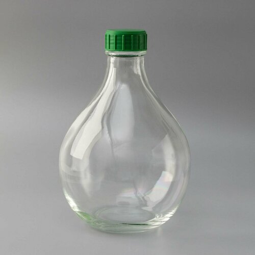 Стеклянная бутыль с винтовой крышкой, 3 л, горловина 52 мм, подойдет для хранения и транспортировки вина, настоек и наливок и соков