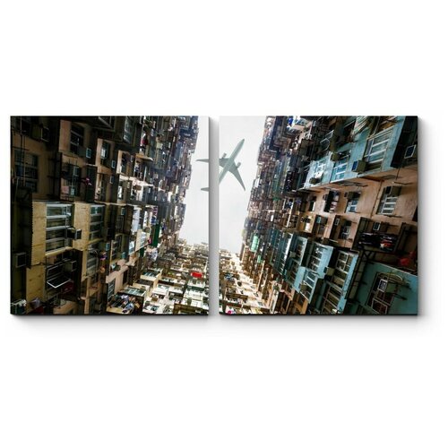 Модульная картина Пролетая над Гонконгом80x40