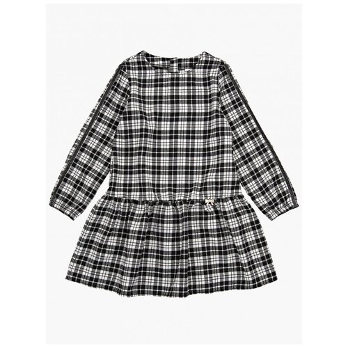 Школьное платье Mini Maxi, размер 128, белый, черный