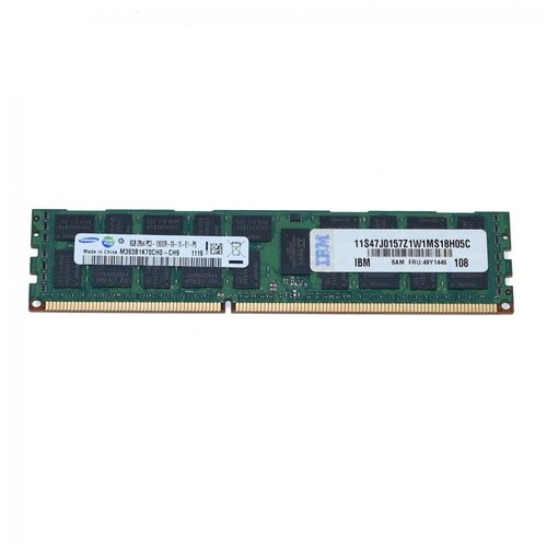 Оперативная память IBM Оперативная память 8GB (Dual-Rank x4) PC3-10600 CL9 ECC DDR3 1333 MHz LP RDIMM 49Y1446 1x8 ГБ (49Y1446)