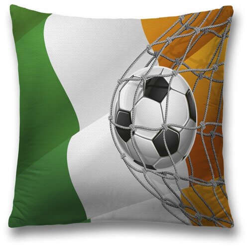Наволочка декоративная на молнии, чехол на подушку JoyArty "Ирландский футбол" 45х45 см