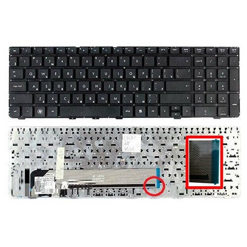 Клавиатура для HP ProBook 4530, 4530S (638179-251, 646300-251, без рамки, замкнутые контакты, тип 2)