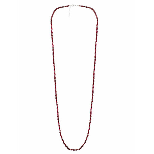 Колье Alerie Accessories, гранат, длина 115 см, серебряный, бордовый