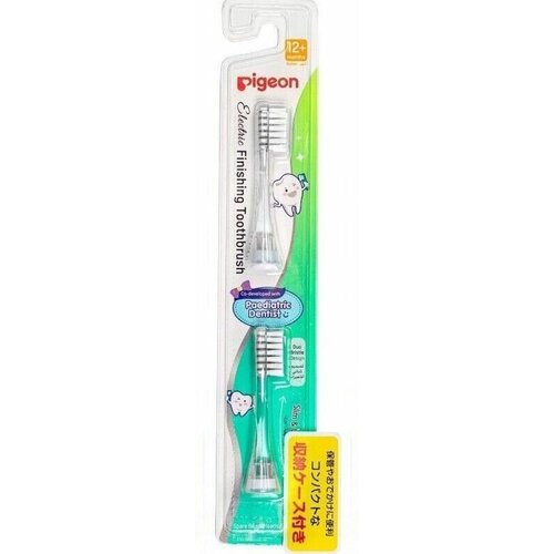 Насадки для электрической зубной щетки, Pigeon, Electric Finishing Toothbrush Spare Brush Heads, 12 м+