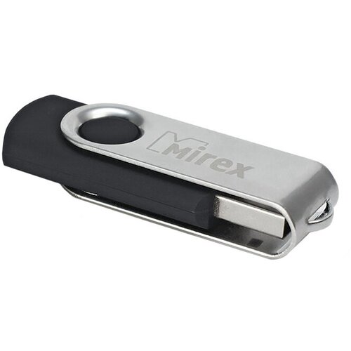 Флешка Mirex SWIVEL BLACK, 16 Гб, USB2.0, чт до 25 Мб/с, зап до 15 Мб/с, черная