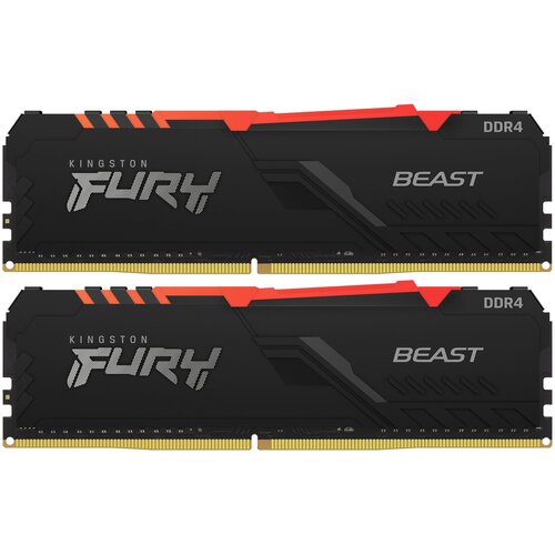 Модуль памяти Kingston Fury Beast RGB DDR4 DIMM 2666MHz PC-21300 CL16 - 64Gb Kit (2x32Gb) KF426C16BBAK2/64