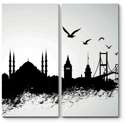 Модульная картина Иллюстрация Стамбула, город небоскребов80x80
