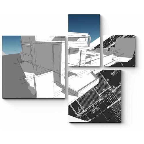 Модульная картина Архитектурный скетч 182x152