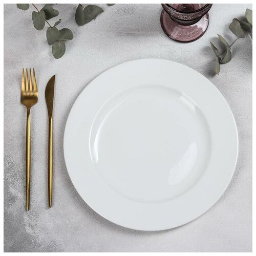 Тарелка фарфоровая обеденная BISTRO, d=26,7 см, цвет белый