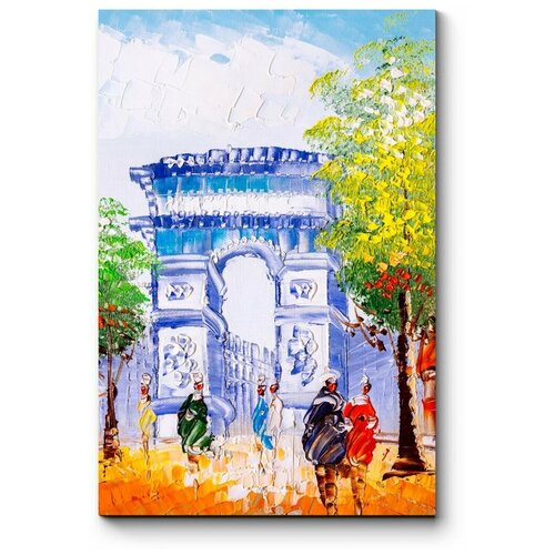 Модульная картина На улочках Парижа 40x60