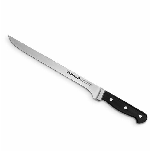 Нож кухонный для мяса, стейка Barazzoni Knives Ham/Steak, длина лезвия 25,5 см, нержавеющая хромовая сталь, цвет черный