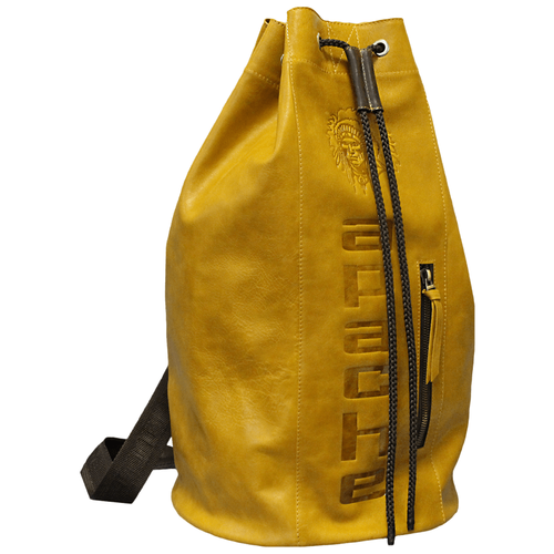 Сумка торба Apache, фактура тиснение, коричневый, желтый