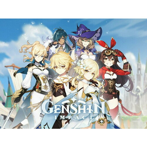 Плакат, постер на бумаге Genshin Impact/игровые/игра/компьютерные герои персонажи. Размер 60 х 84 см