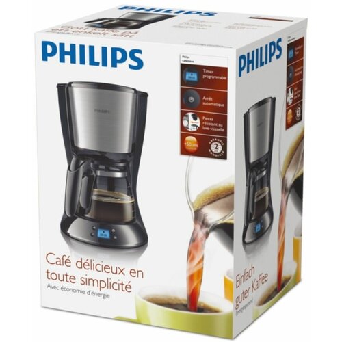 Кофеварка  капельная Philips HD7459 Daily Collection, черный/металлик