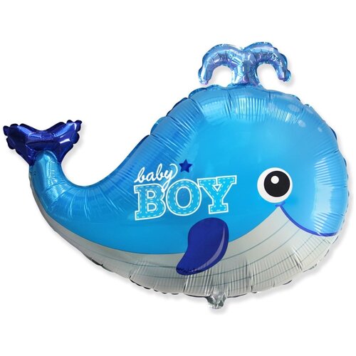Воздушный шар Flexmetal Baby whale boy, синий