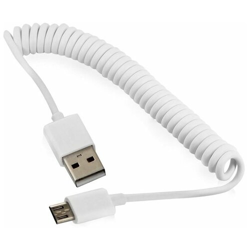 Кабель USB - micro USB, 1.5м, витой, белый, Prime Line