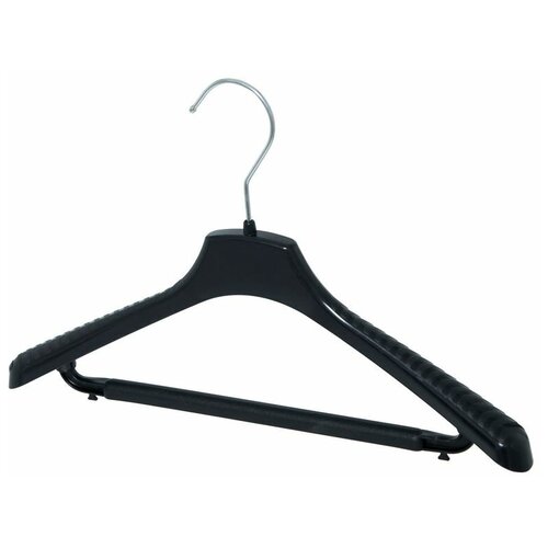 Вешалка Valexa для верхней одежды с перекладиной СМ-41пер, 410мм*28мм, черная, 5 шт.