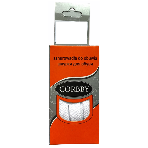 Corbby шнурки плоские 100 см. Хлопок 100%. Белые.