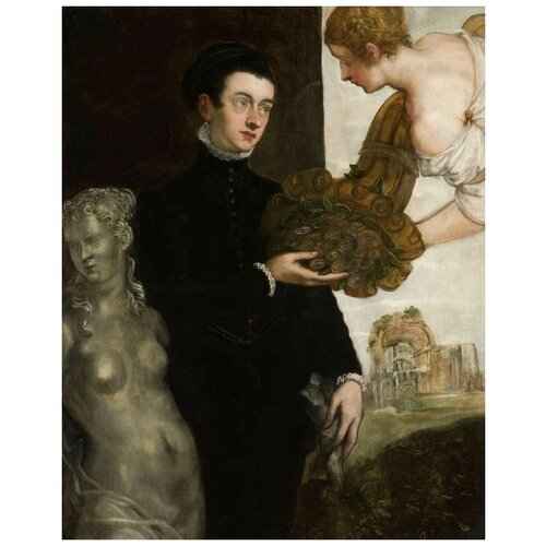 Репродукция на холсте Портрет Оттавио Страда (1567) Тинторетто 40см. x 50см.