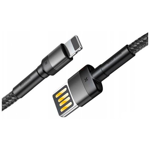 Baseus двусторонний USB - Lightning кабель для зарядки iPhone, iPad 2м черный