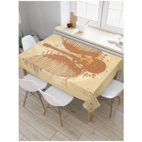 Скатерть прямоугольная JoyArty на кухонный стол "Муза барда" из оксфорда, 180x145 см
