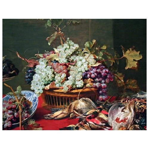 Репродукция на холсте Натюрморт с виноградом (Still Life with Grapes) Снейдерс Франс 39см. x 30см.