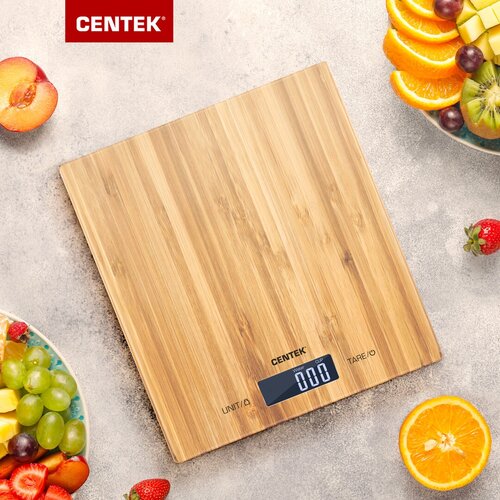 Весы кухонные CENTEK CT-2466 бамбук, сенсор, LCD- 59х27, max 5кг, шаг 1г.