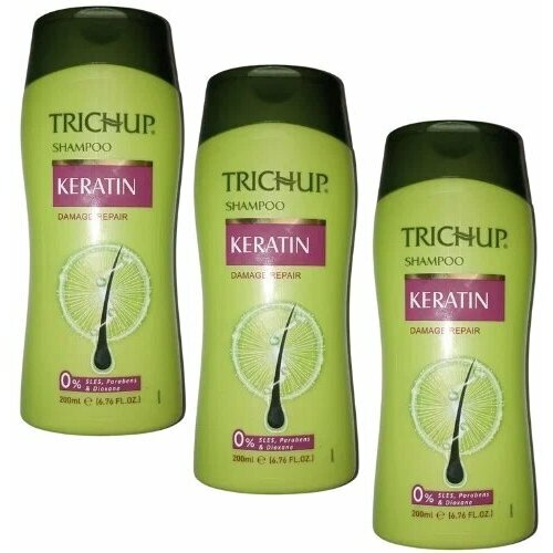 Trichup Шампунь для волос c Кератином(Keratin),200мл - 3 шт