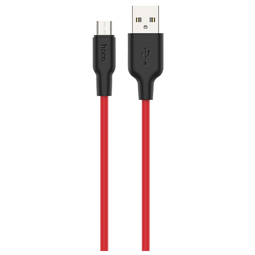 Кабель Hoco X21 Plus USB - MicroUSB, 2 м, 1 шт., черный/красный