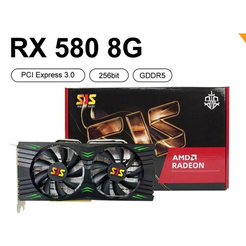 Видеокарта SJS rx 580 8 ГБ, видеокарта rx580 Radeon GDDR5 256Bit 8 Гб