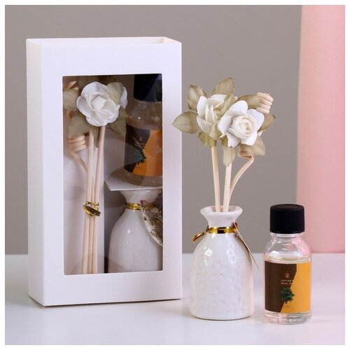 Набор подарочный "Прованс": ваза керамическая, аромамасло сандал, декор, "Богатство Аромата"