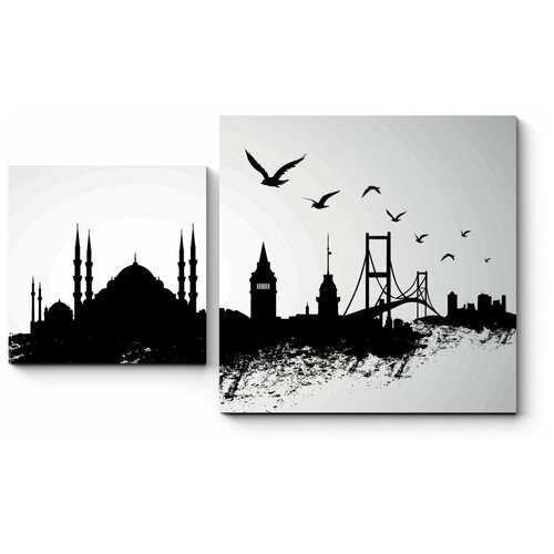 Модульная картина Иллюстрация Стамбула, город небоскребов120x72